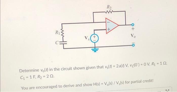 Solved Determine v0(t) in the circuit shown given that | Chegg.com