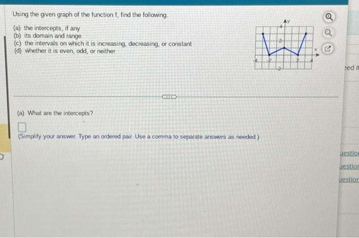 Solved Using the given graph of the function f, find the | Chegg.com
