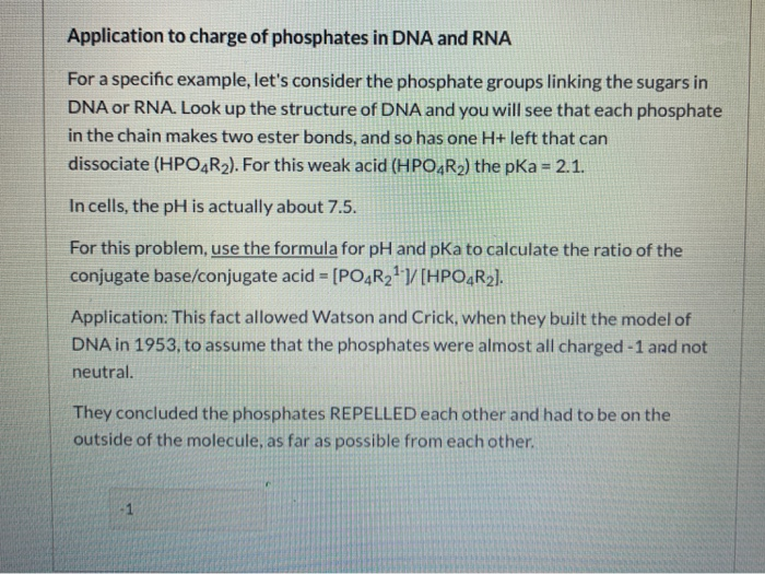 Solved Application to charge of phosphates in DNA and RNA | Chegg.com