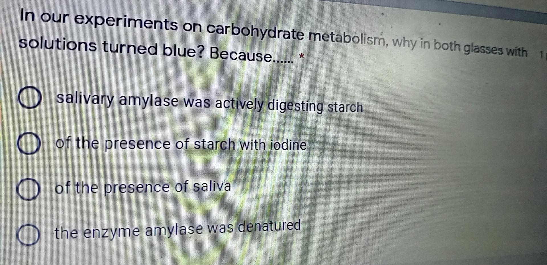 Solved In our experiments on carbohydrate metabolism, why in | Chegg.com