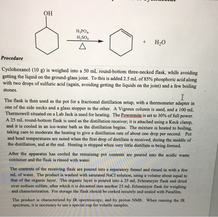 Solved based on the amount of cyclohexanol used in the | Chegg.com