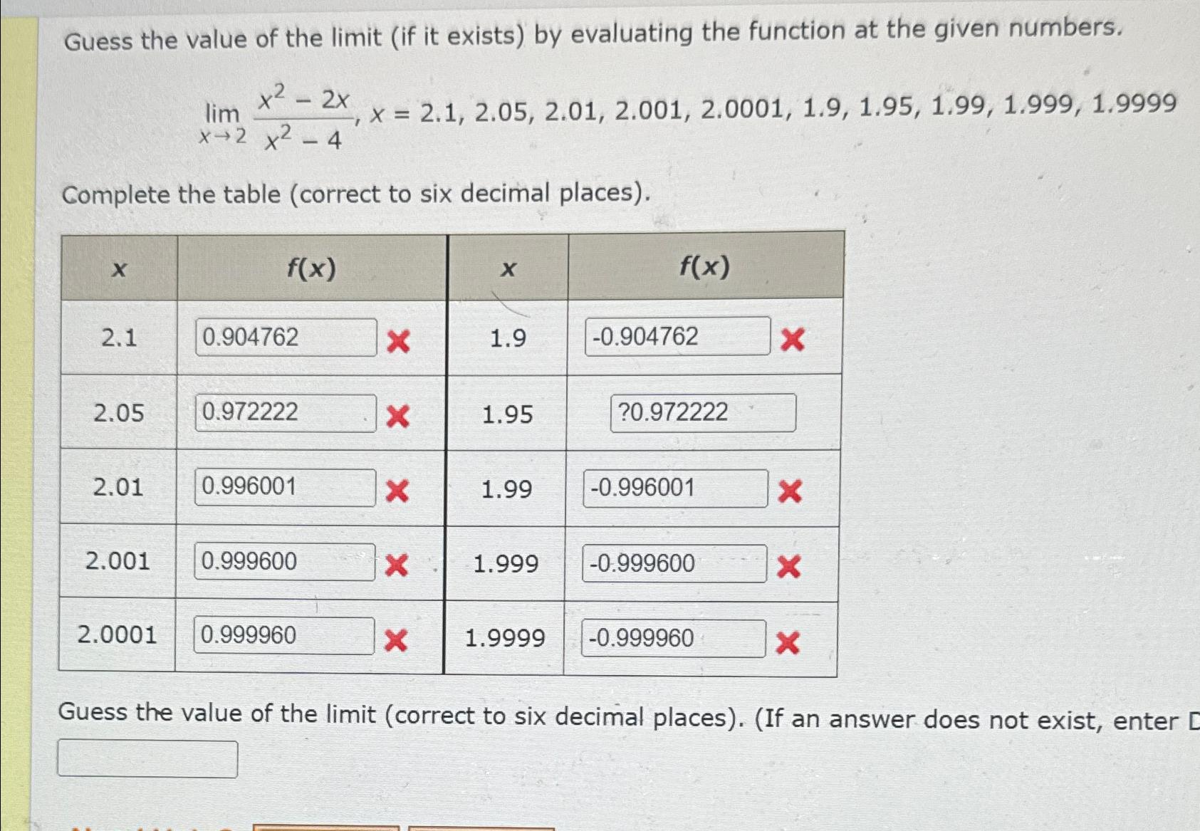 Solved Guess the value of the limit (if it exists) ﻿by | Chegg.com