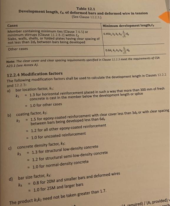 Solved Using the simplified method of development length | Chegg.com