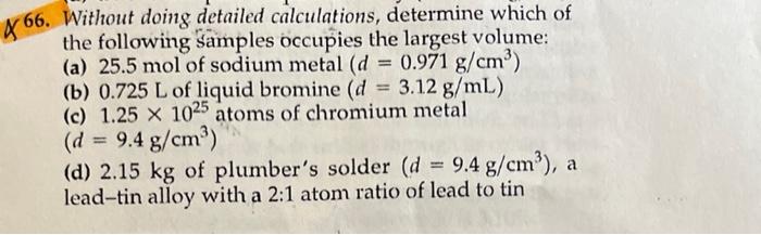 Solved 66. Without doing detailed calculations, determine | Chegg.com