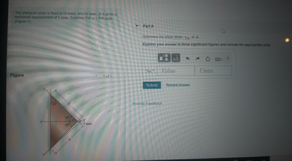 Solved The triangular plate is fixed at its base, and its | Chegg.com