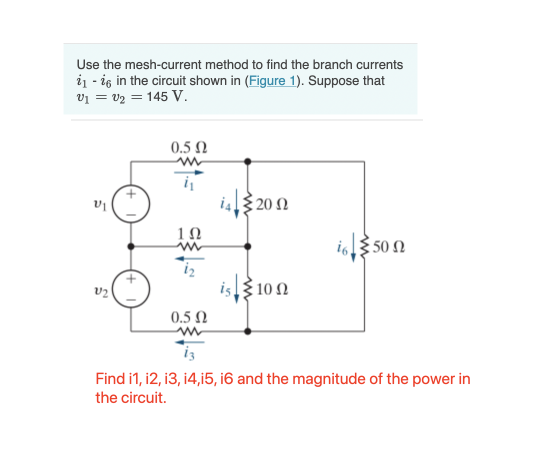 Solved Use the mesh-current method to find the branch | Chegg.com