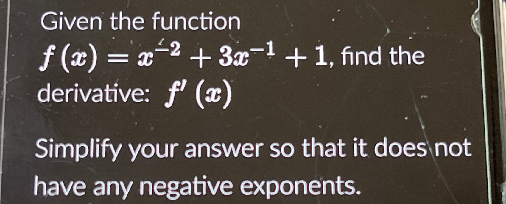 Solved Given the function f(x)=x-2+3x-1+1, ﻿find the | Chegg.com