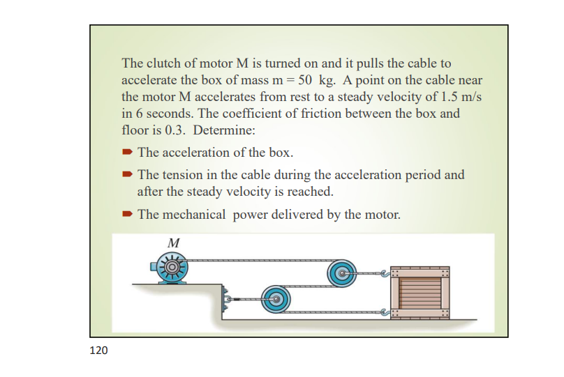 Solved The clutch of motor M is turned on and it pulls the | Chegg.com