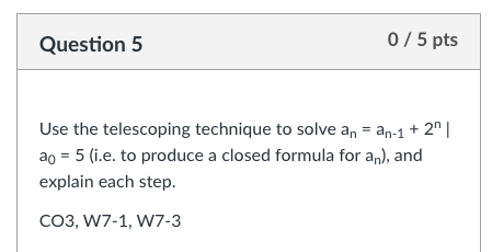 Solved Question 5Use the telescoping technique to solve | Chegg.com