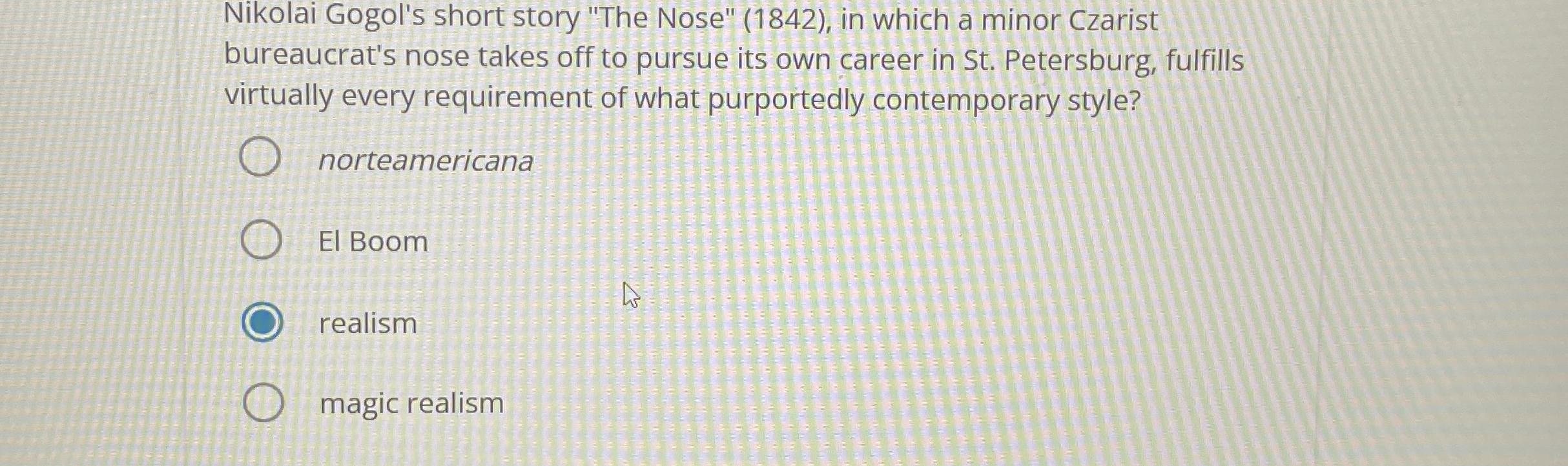 Solved Nikolai Gogol's short story "The Nose" (1842), ﻿in | Chegg.com