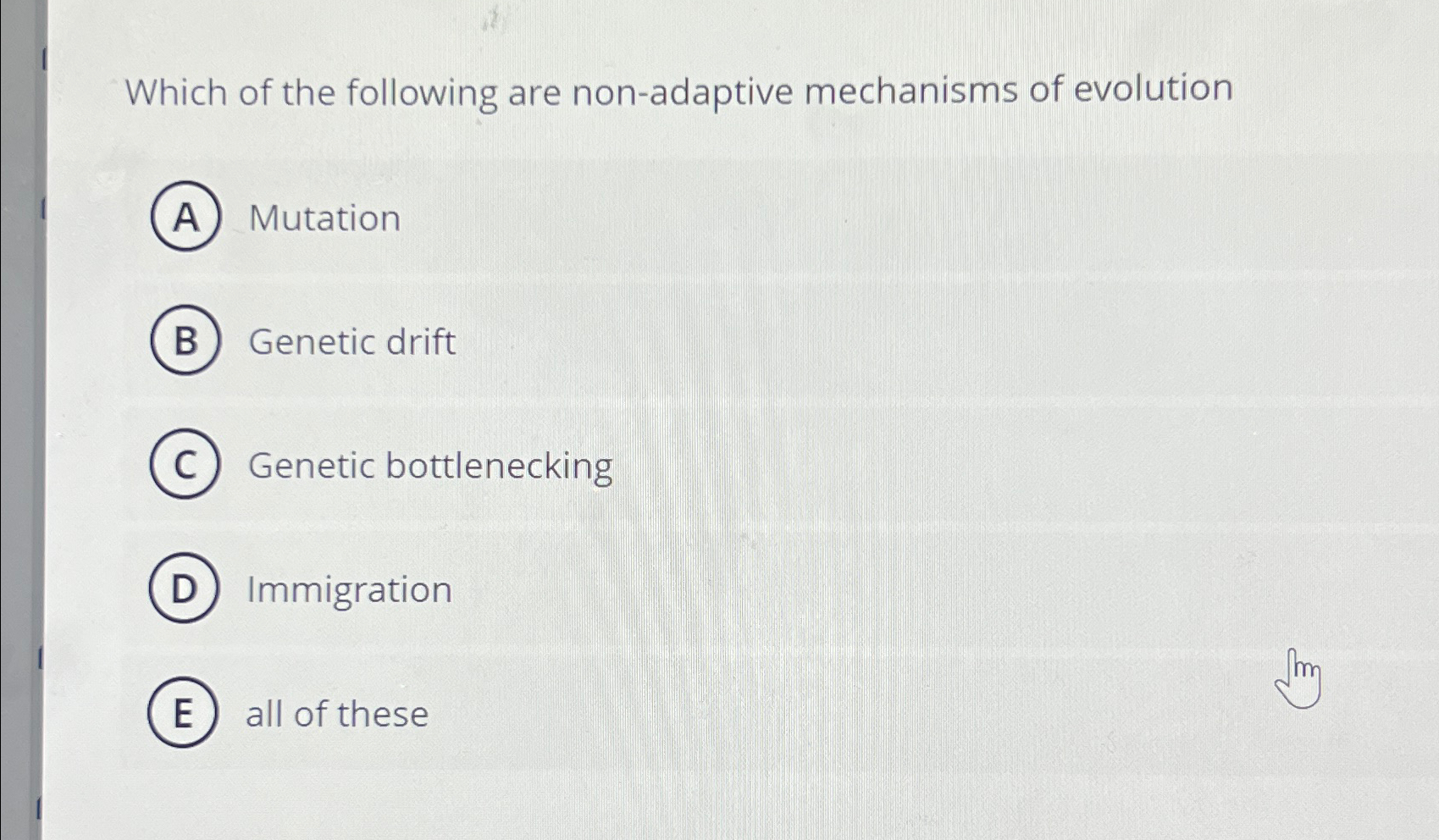 Solved Which of the following are non-adaptive mechanisms of | Chegg.com