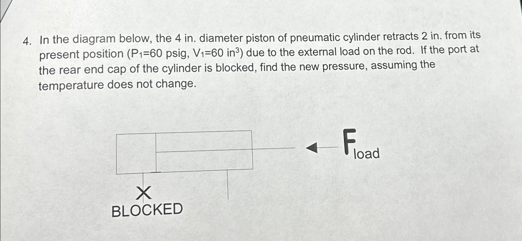 Solved In the diagram below, the 4 ﻿in. ﻿diameter piston of | Chegg.com
