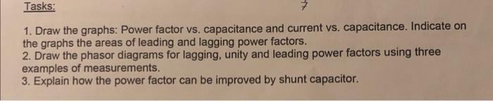 Solved 1. Draw the graphs: Power factor vs. capacitance and | Chegg.com