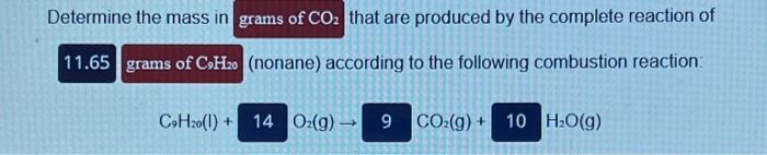 Solved Determine the mass in grams of CO₂ that are produced | Chegg.com