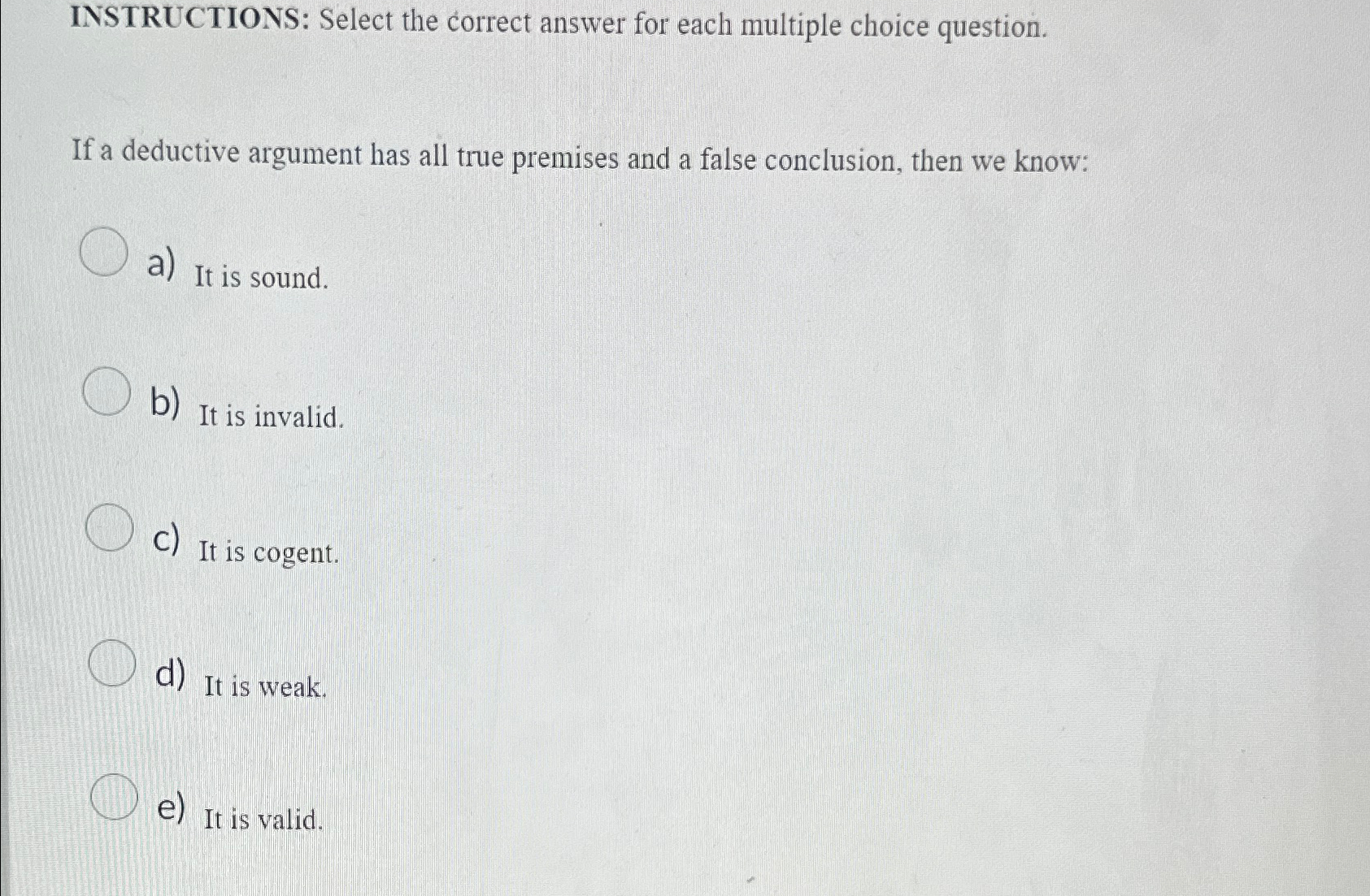 Solved INSTRUCTIONS: Select the correct answer for each | Chegg.com