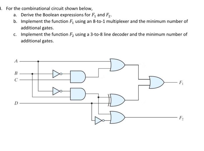 For the combinational circuit shown below, a. Derive | Chegg.com