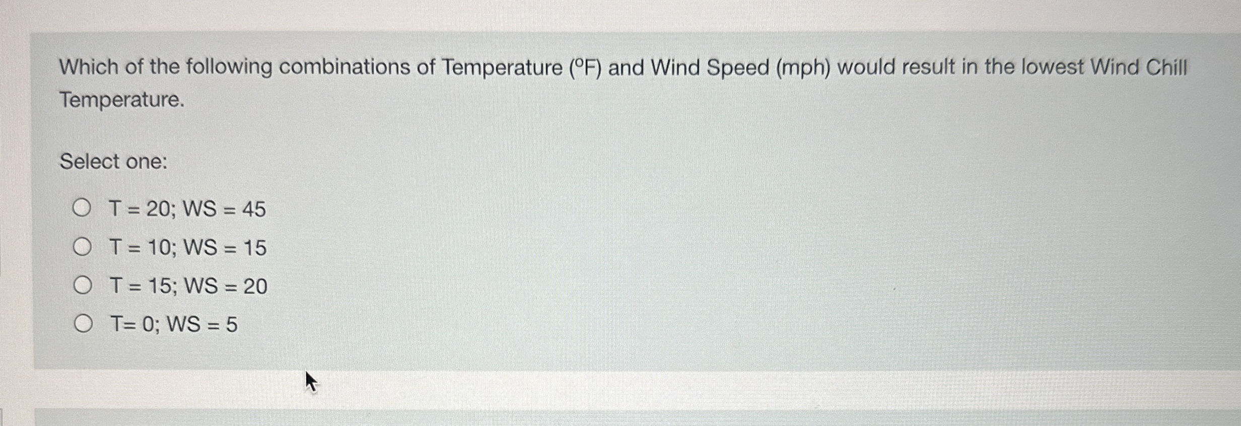 Solved Which of the following combinations of Temperature | Chegg.com