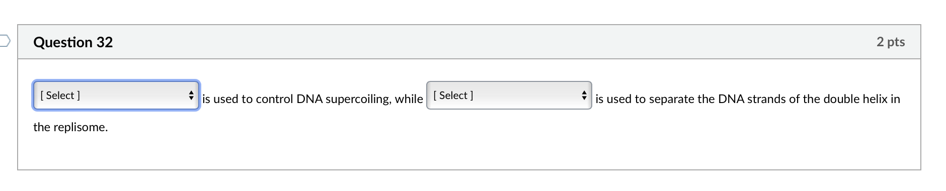 Solved Question 322 ptsis ﻿used to ﻿control DNA | Chegg.com