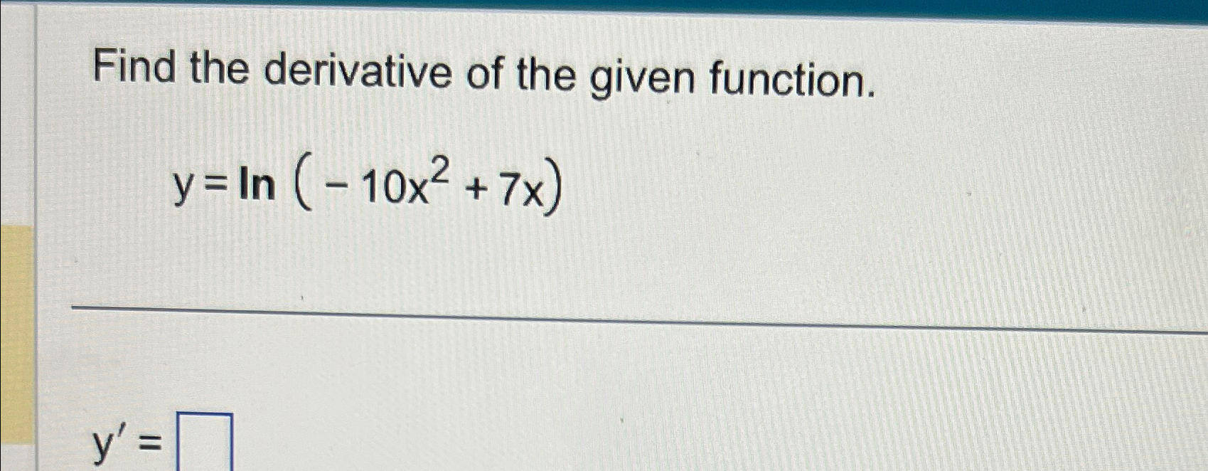 Solved Find the derivative of the given | Chegg.com