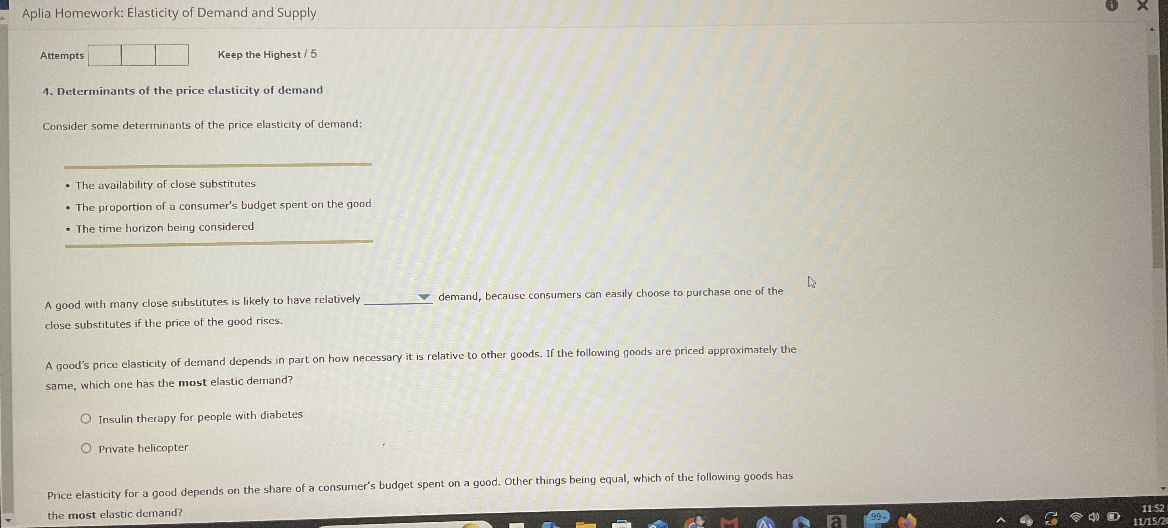 High Quality SOLUTION Aplia Homework: Elasticity of Demand and | Chegg.com