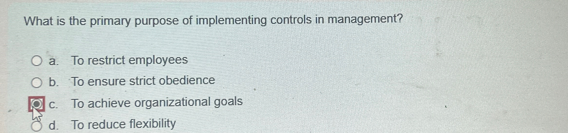 Solved What is the primary purpose of implementing controls | Chegg.com