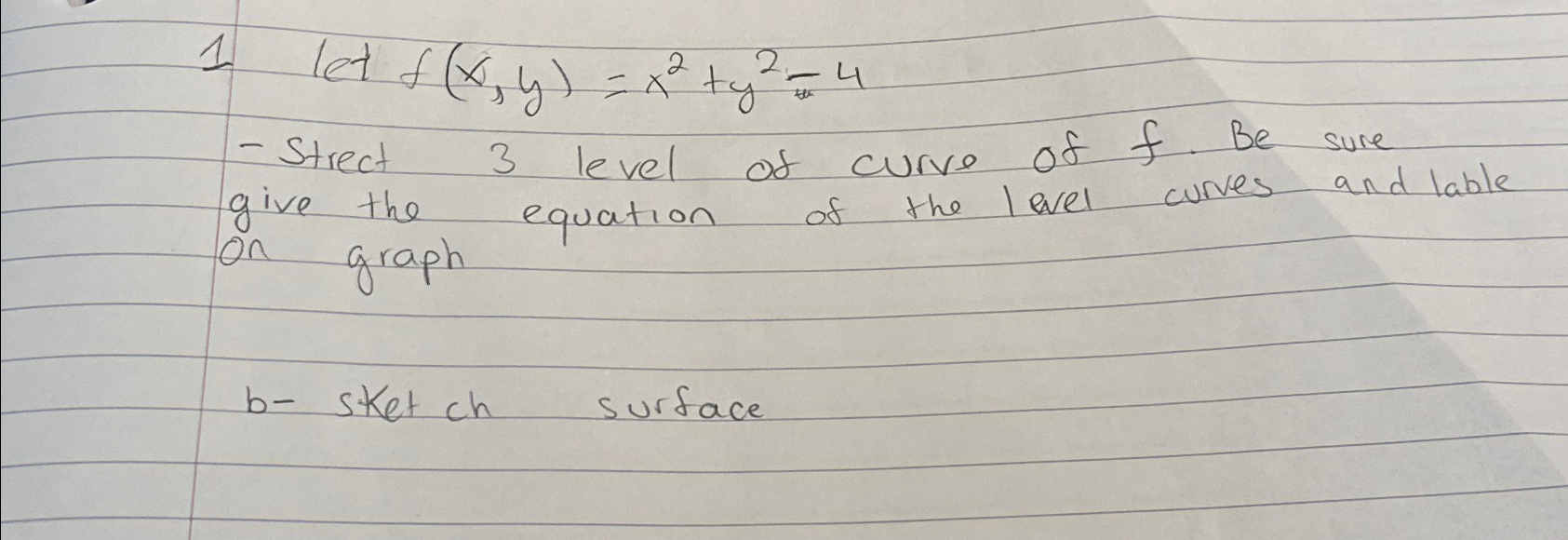 Solved Let f(x,y)=x2+y2-4a-Stretcg 3 ﻿level of curve of f. | Chegg.com