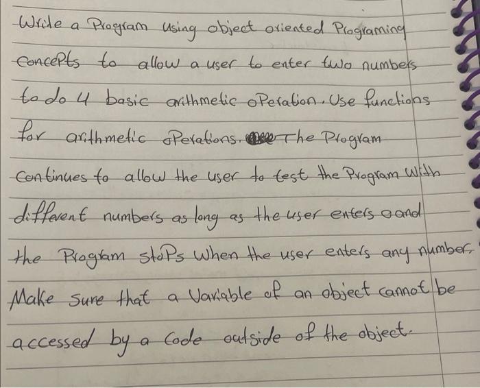 Solved Write A Program Using Object Oviented Programing 8182