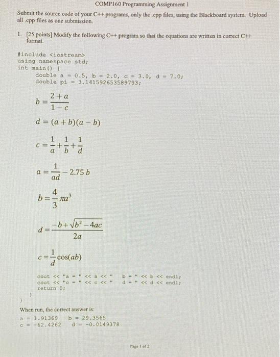 Solved COMP160 Programming Assignment 1 Submit the source | Chegg.com