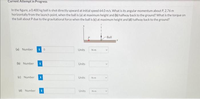 Solved In the figure, a 0.400 kg ball is shot directly | Chegg.com