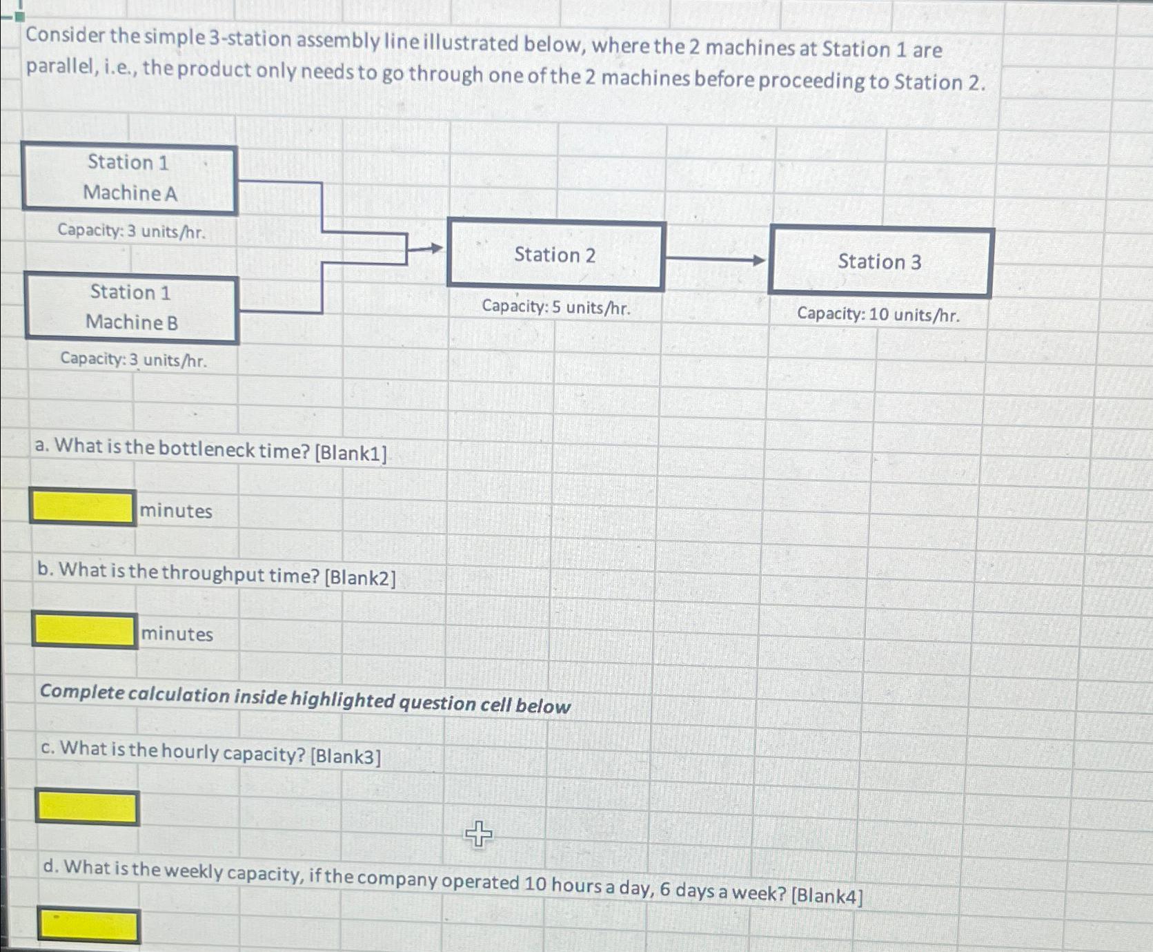 Solved Consider the simple 3-station assembly line | Chegg.com