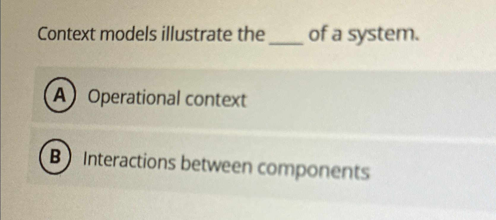 Solved Context models illustrate the q, ﻿of a system. | Chegg.com