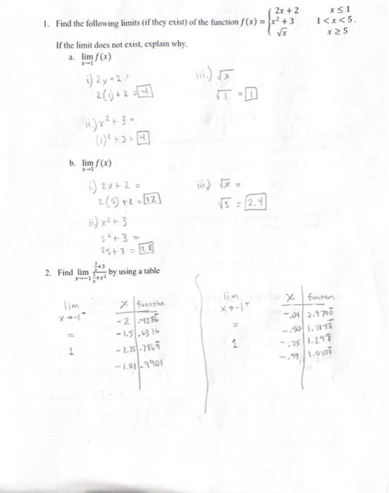 Solved 3. Find the following limits using direct | Chegg.com