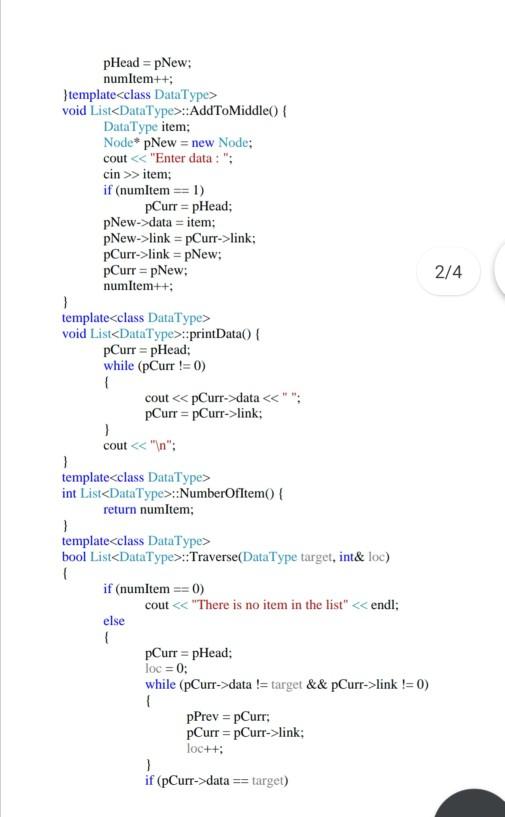 Solved List.H #ifndef LIST_H #define LIST_H template class | Chegg.com
