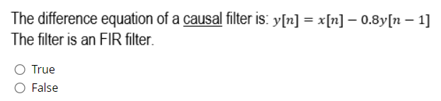 Solved The difference equation of a causal filter is: | Chegg.com