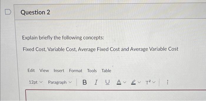 Solved Explain briefly the following concepts: Long Run, | Chegg.com