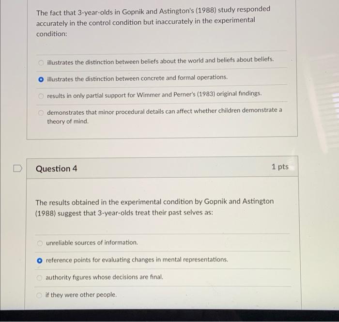 Solved Gopnik, A., & Astington, J. W. (1988). Children's | Chegg.com