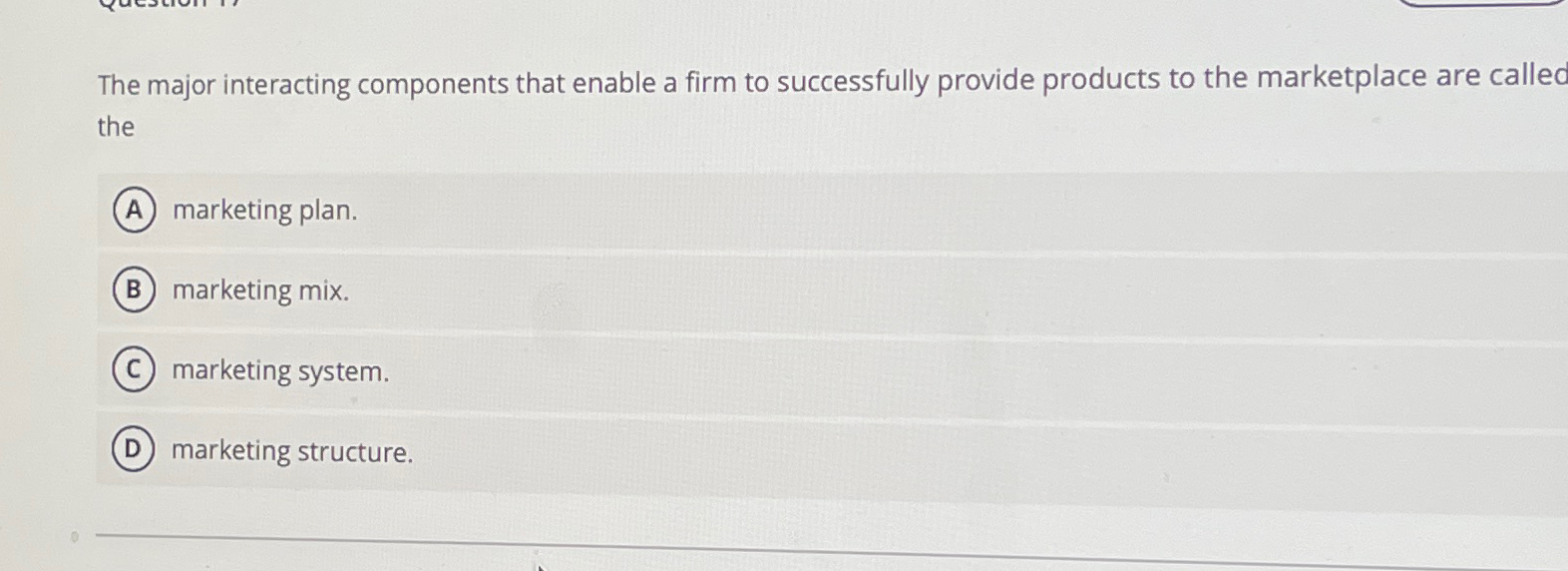 Solved The major interacting components that enable a firm | Chegg.com