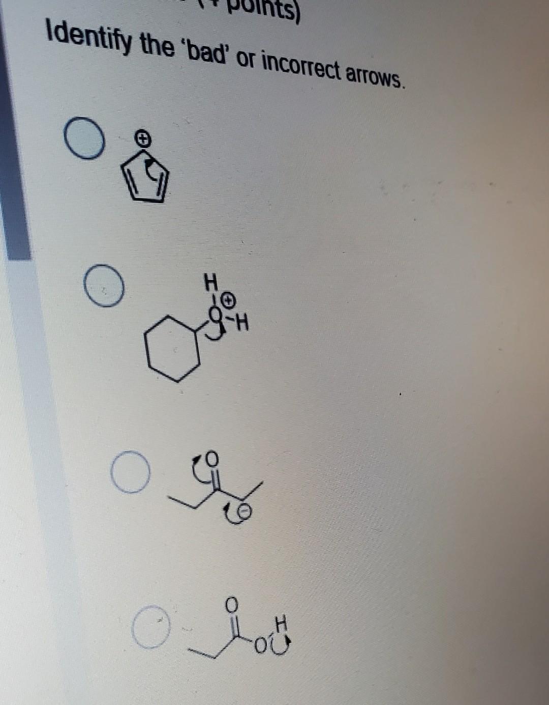 Solved Identify the 'bad' or incorrect arrows. H. CH ( O od | Chegg.com
