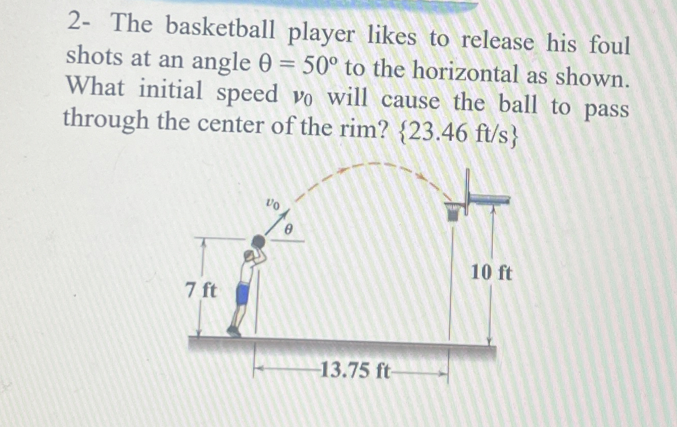 Solved 2- ﻿The basketball player likes to release his foul | Chegg.com