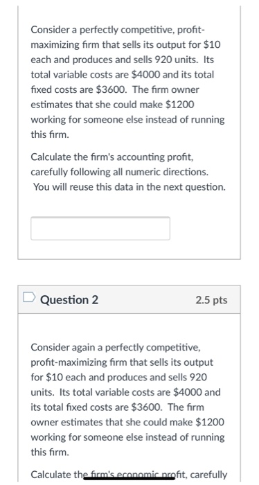 Solved Consider a perfectly competitive, profit- maximizing | Chegg.com