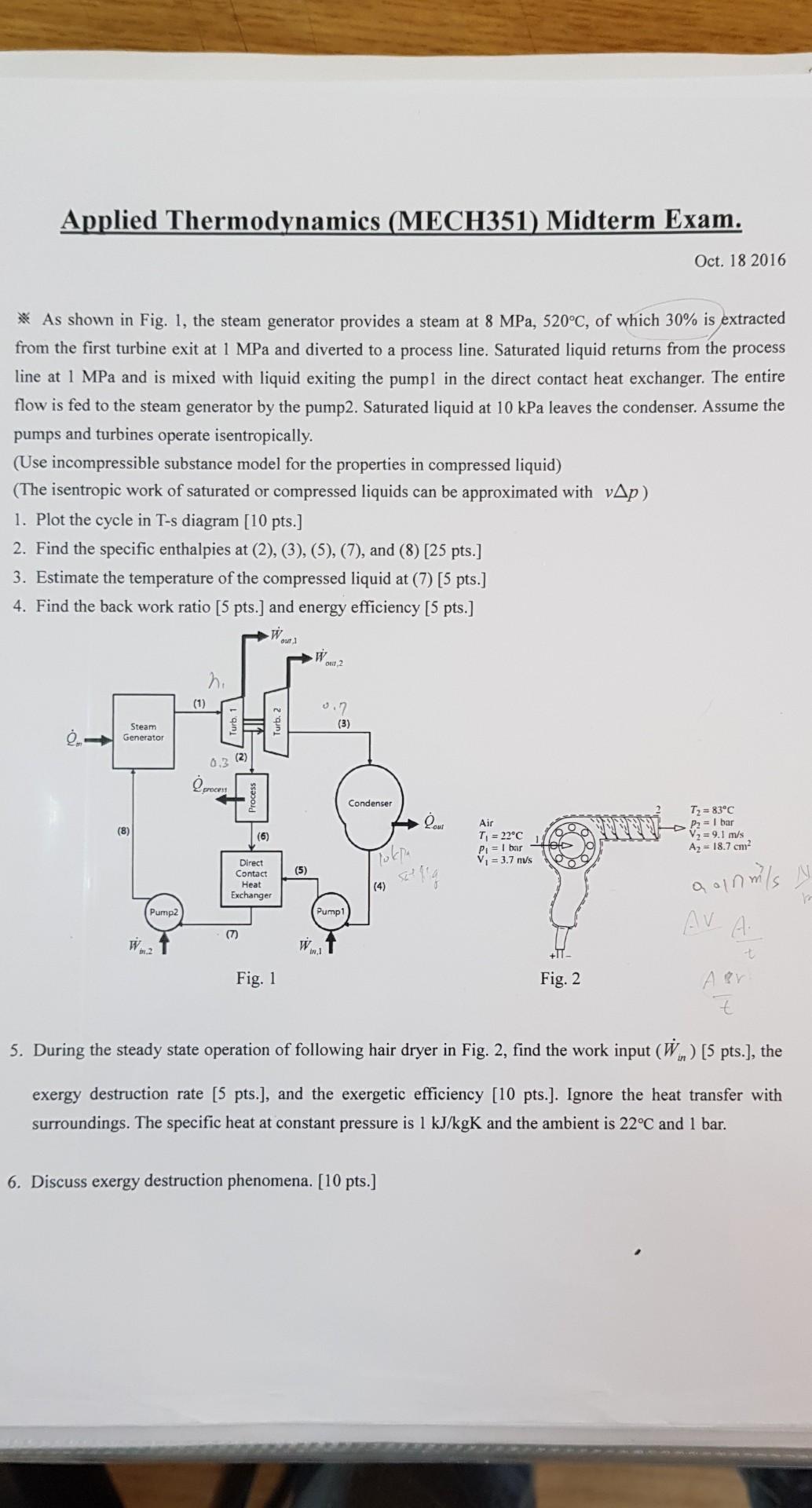 Solved * As shown in Fig. 1, the steam generator provides a | Chegg.com