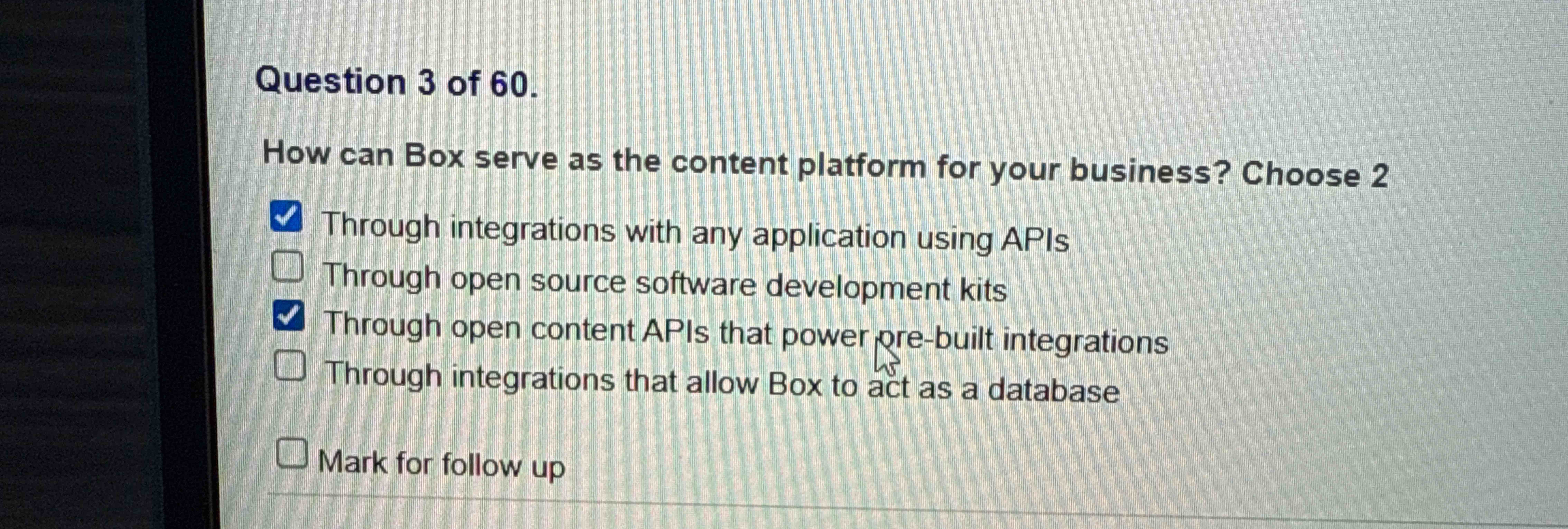 Solved Question 3 ﻿of 60.How can Box serve as the content | Chegg.com