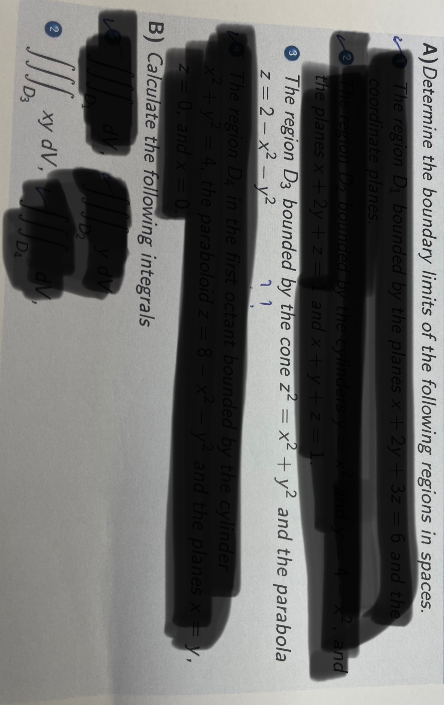 Solved A)Determine the boundary limits of the following | Chegg.com