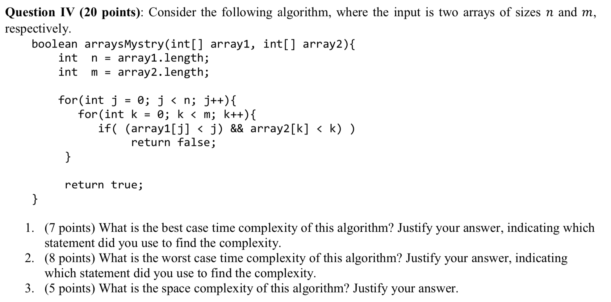 Solved Question IV (20 ﻿points): Consider the following | Chegg.com