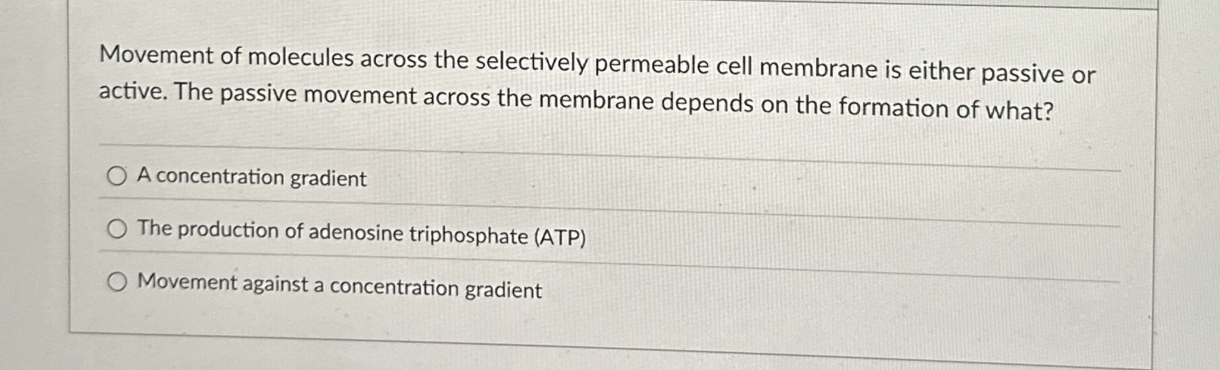 Solved Movement of molecules across the selectively | Chegg.com
