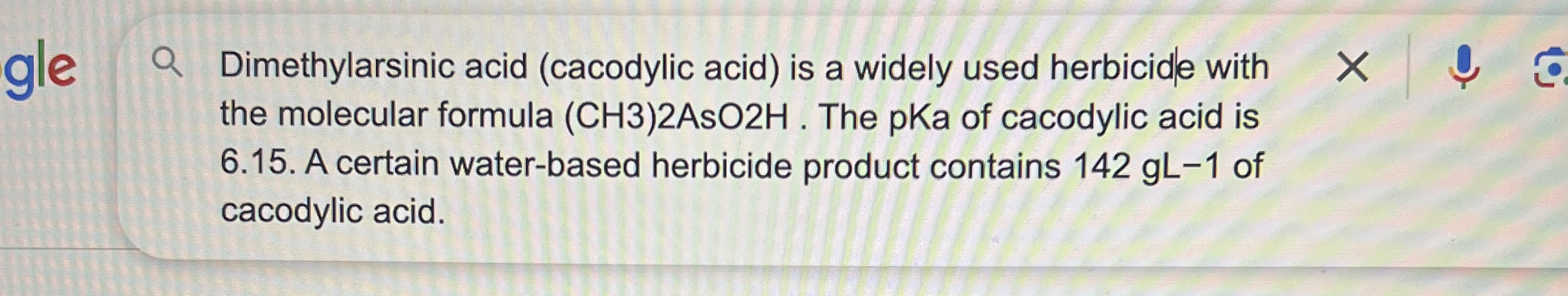 Solved gleDimethylarsinic acid (cacodylic acid) ﻿is a widely | Chegg.com