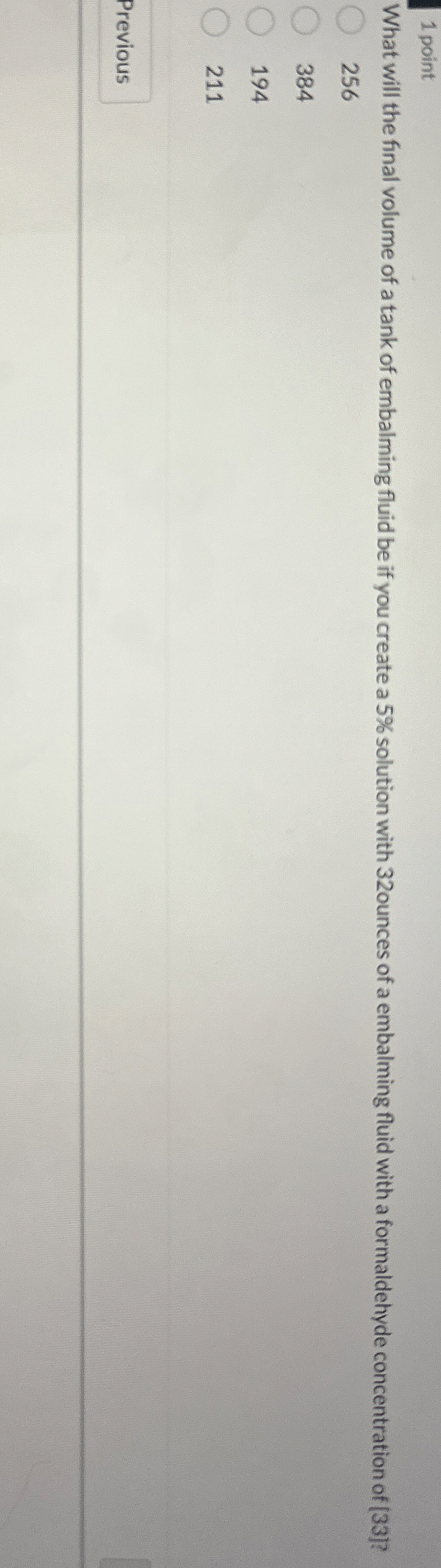 Solved 1 ﻿pointWhat will the final volume of a tank of | Chegg.com