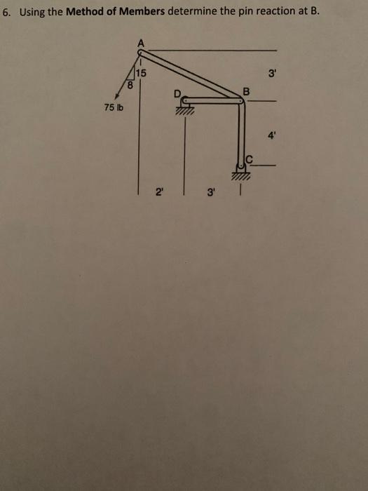 Solved 5. Using the Method of Members determine the | Chegg.com