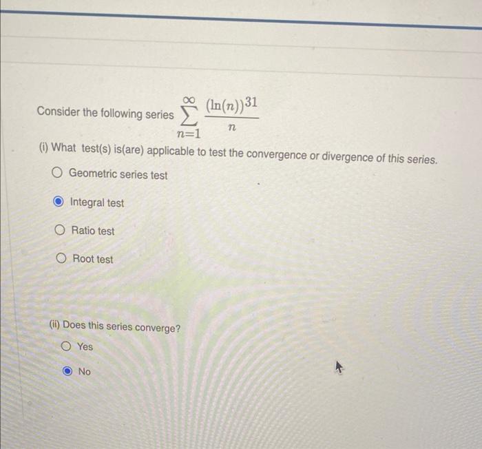 Solved the list is (ratio test, root test, alternating | Chegg.com