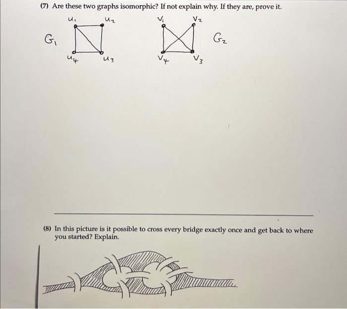 Solved (7) Are these two graphs isomorphic? If not explain | Chegg.com